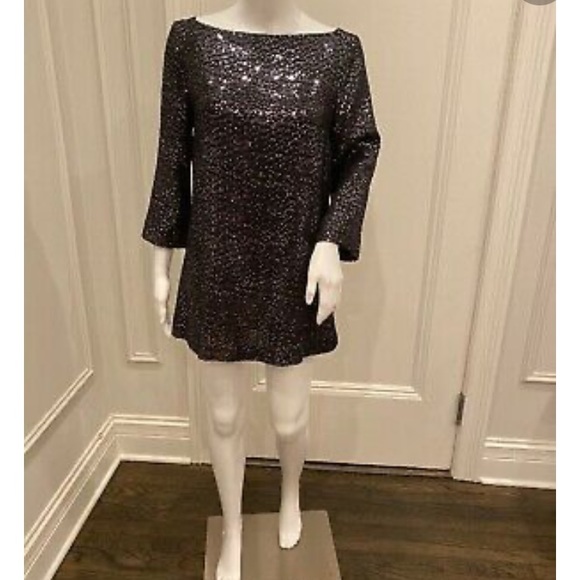 Tory Burch | Tops | Nwt Tory Burch Sequin Active Endeavors Monique Tunic Mini Dress In Gunmetal ...